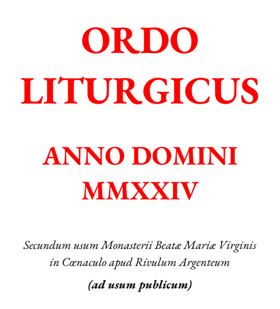 Ordo, 2024 – Silverstream Priory